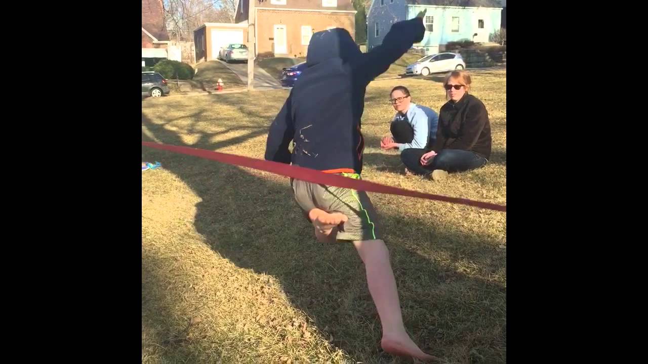 Slackline fall - YouTube