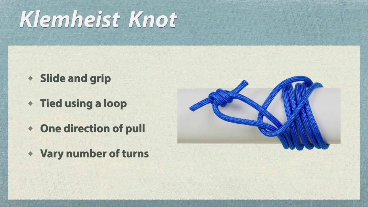 Klemheist Knot - YouTube