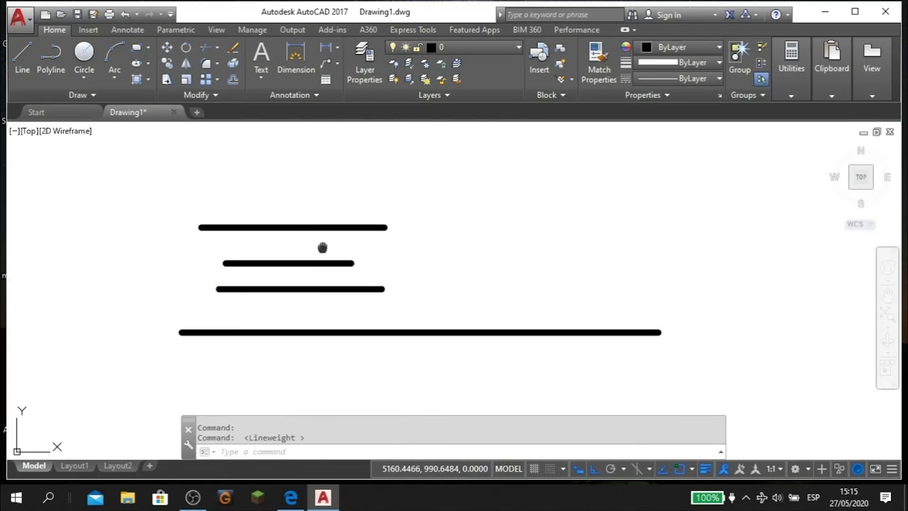 GROSOR en AutoCAD Aprende ya!! ¿Cómo dar grosor a una línea o polilínea ...