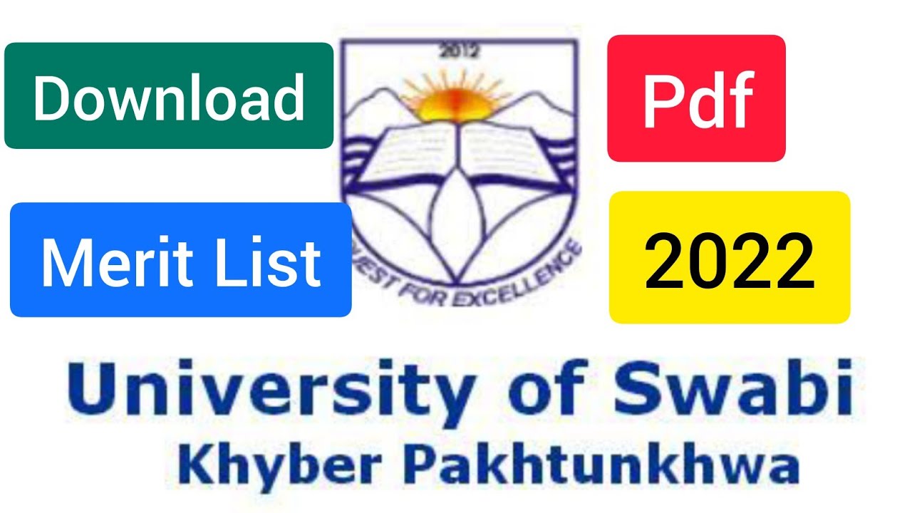 University of Swabi Merit List 2023 1st , 2nd & 3rd | How to Check ...