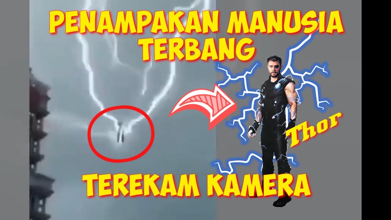 PENAMPAKAN MANUSIA TERBANG, TEREKAM KAMERA - YouTube