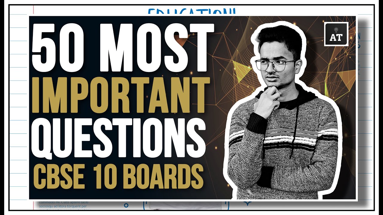 Top 50 Important Maths Questions | 10th Board Exam Expected Questions ...