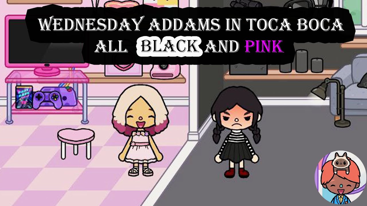 Wednesday Addams in Toca Boca ALL BLACK and PINK ITEMS Toca Life World ...