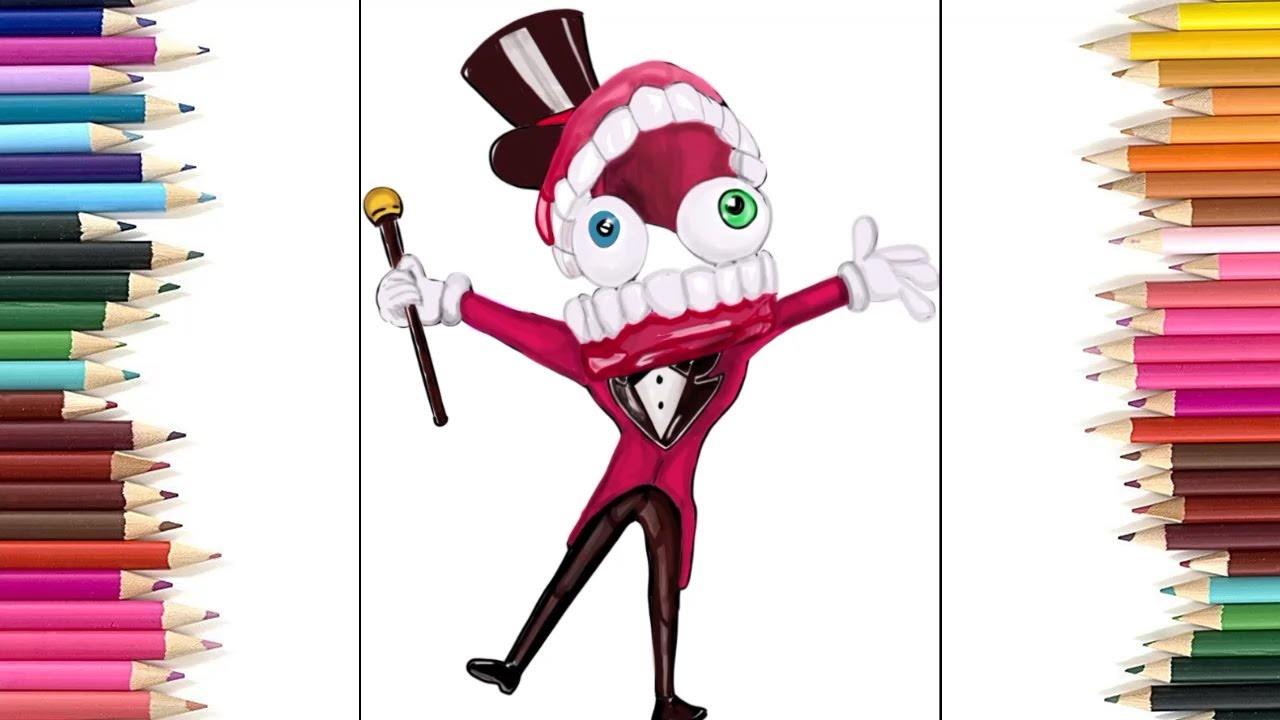 How to draw Caine The amazing digital circus - YouTube