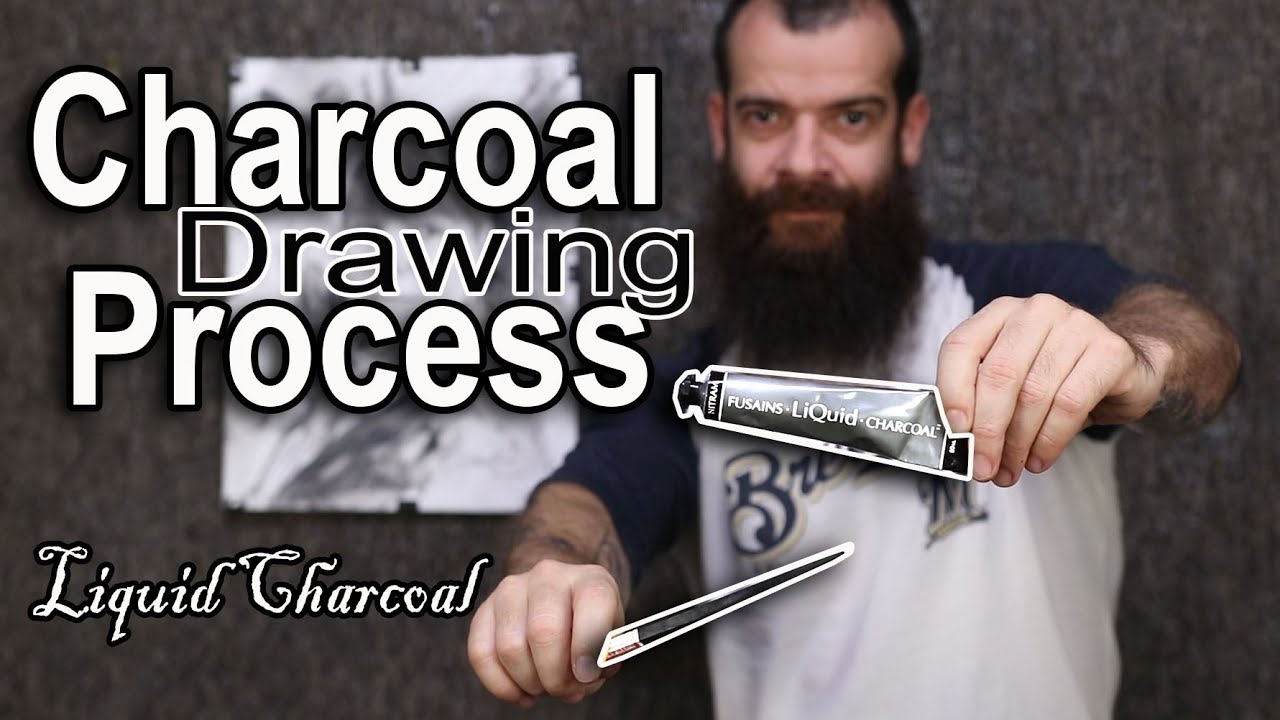 Charcoal Drawing Process Using Liquid Nitram Charcoal. Cesar Santos ...