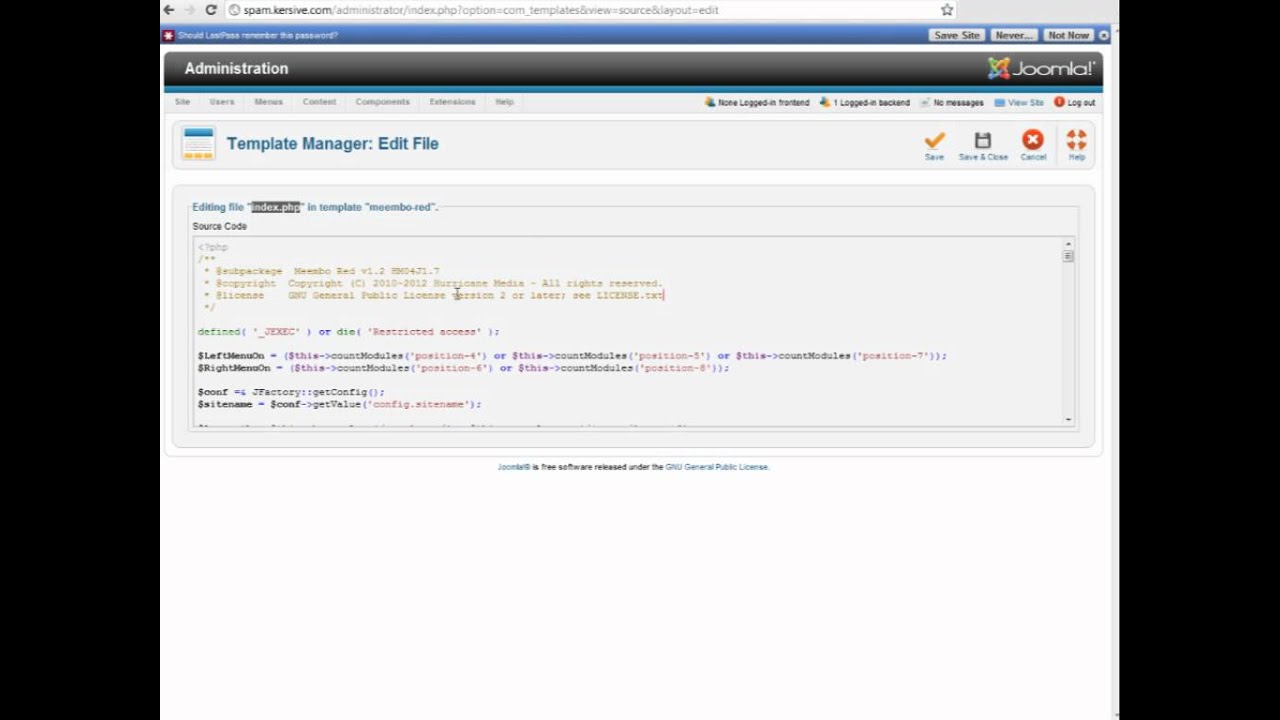 Remove SPAM links from Joomla templates - YouTube