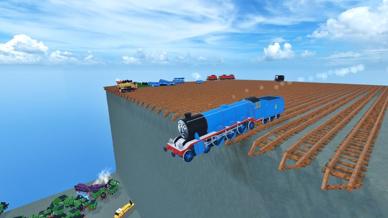 THOMAS AND FRIENDS Drive Thomas and Friends off a Cliff! Thomas the ...