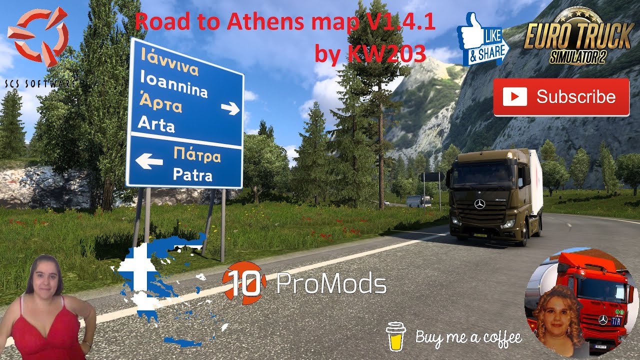 Euro Truck Simulator 2 (1.49) Road to Athens map V1.4.1 by KW203 ...