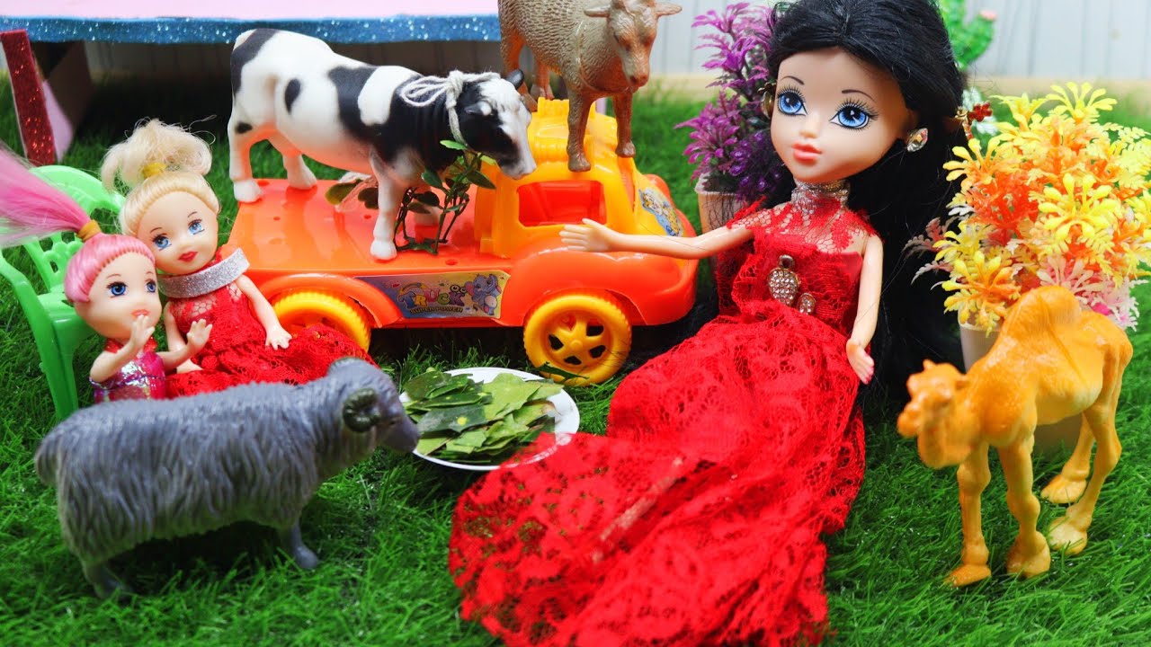 Barbie Doll All Day Routine|Zeri ki kahani Epi-17|🐫🐄🐏 Farm Animals For Eid|Barbie Doll Bedtime ...