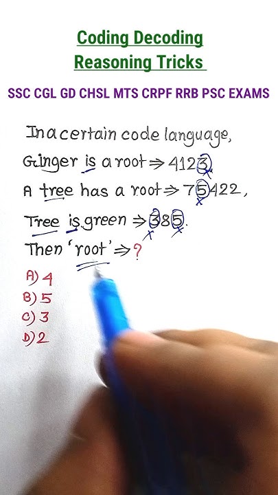 Coding Decoding | Coding Decoding Reasoning Tricks| Reasoning for SSC GD CHSL MTS WBPSC | - YouTube