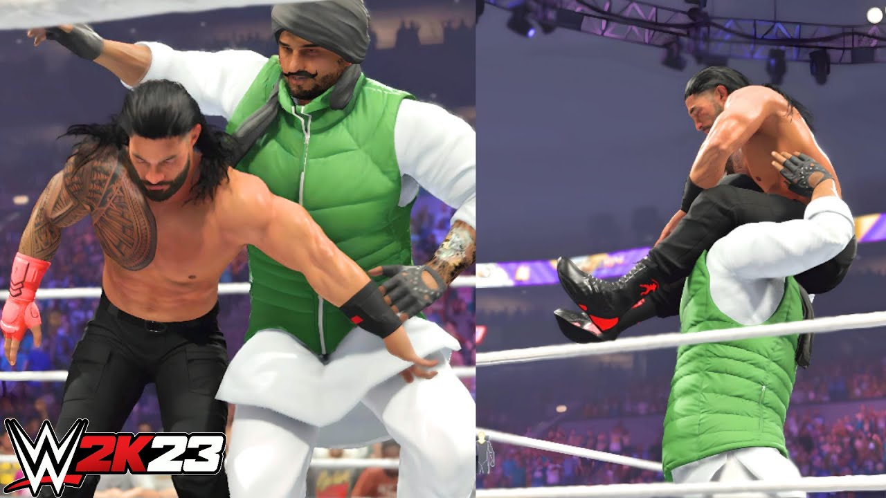 WWE 2K23 - Legend Sidhu Moose Wala Vs Roman Reigns Tribal Chief - KING ...