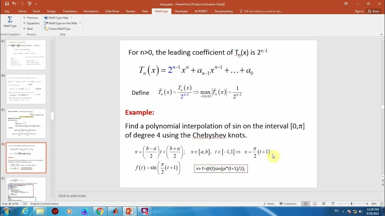 Derivation of Chebyshev Differentiation Matrix - YouTube