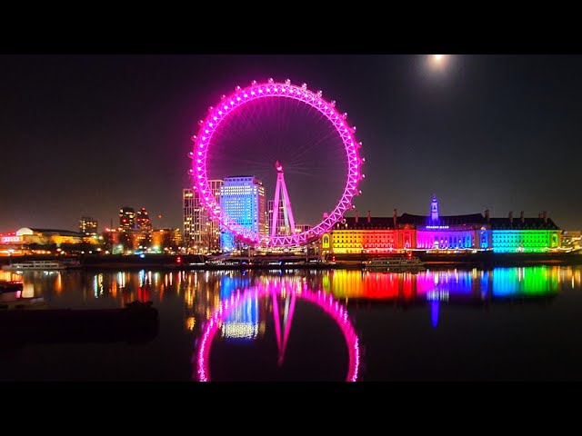 London Eye At Night Inside London Eye Illuminated In Night. London