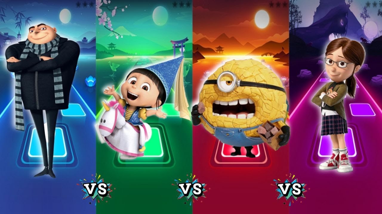 Gru vs Agnes vs Minions vs Margo || Tiles hop EDM rush - YouTube