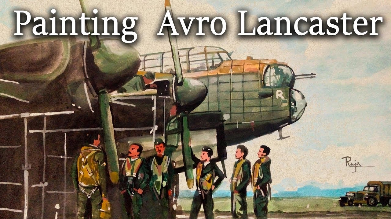 Painting aeroplane (Avro Lancaster) - YouTube