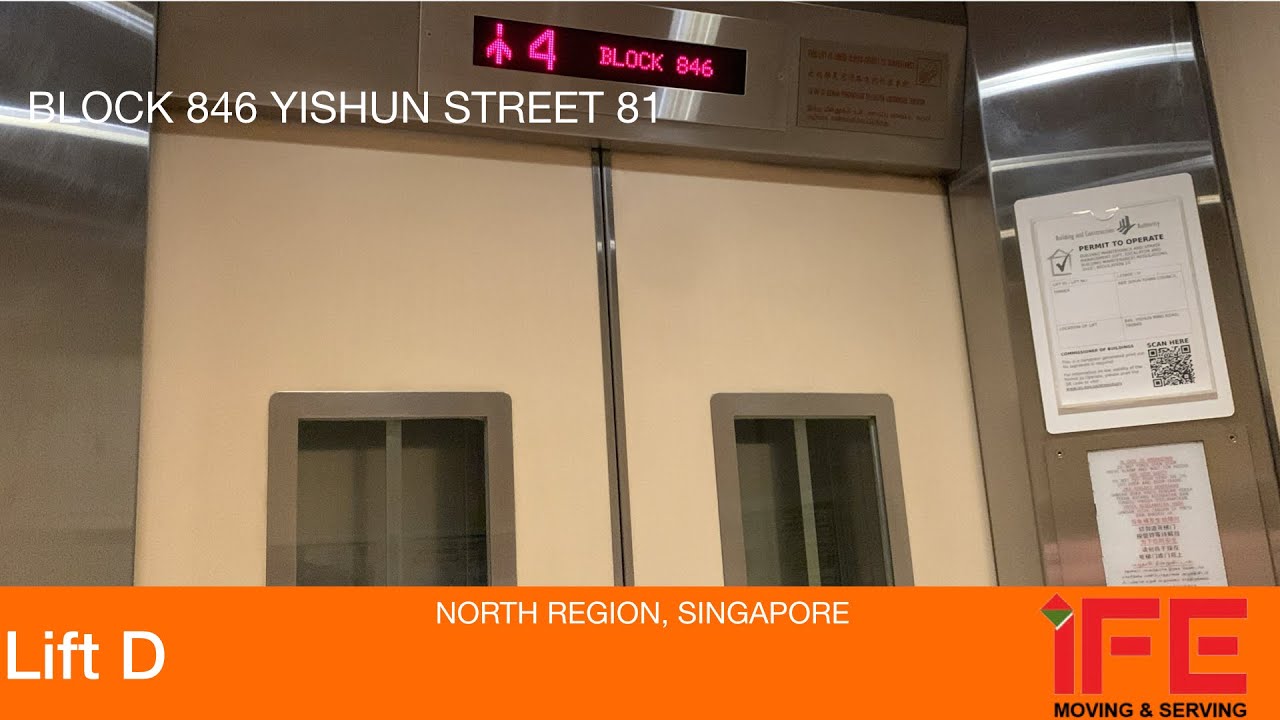 HDB Block 846 Yishun || IFE Elevator (Lift D) - YouTube