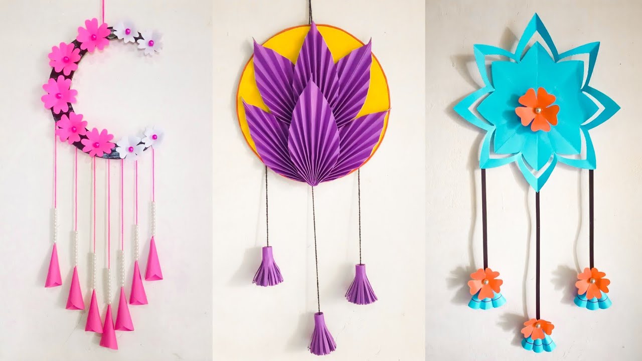 DIY hiasan dinding bunga kertas origami | easy & quick paper flowers ...