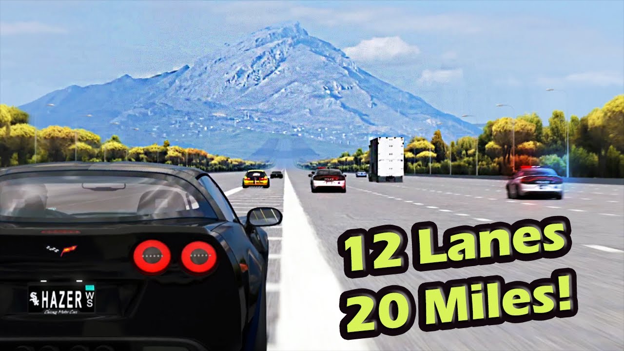 12 Lane Highway Map Server for Assetto Corsa | INSANE 20 Miles Stretch | MkElite Battlegrounds ...