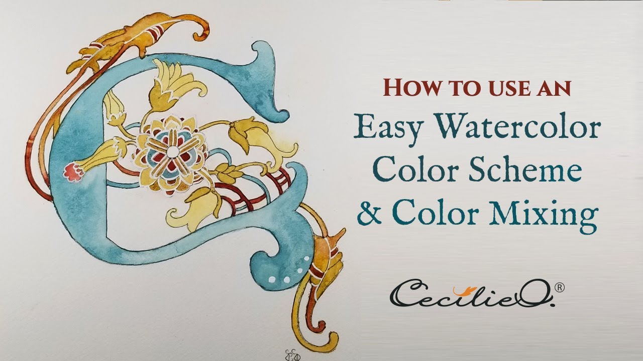 How to use an Easy Watercolor Scheme and Color Mixing - YouTube