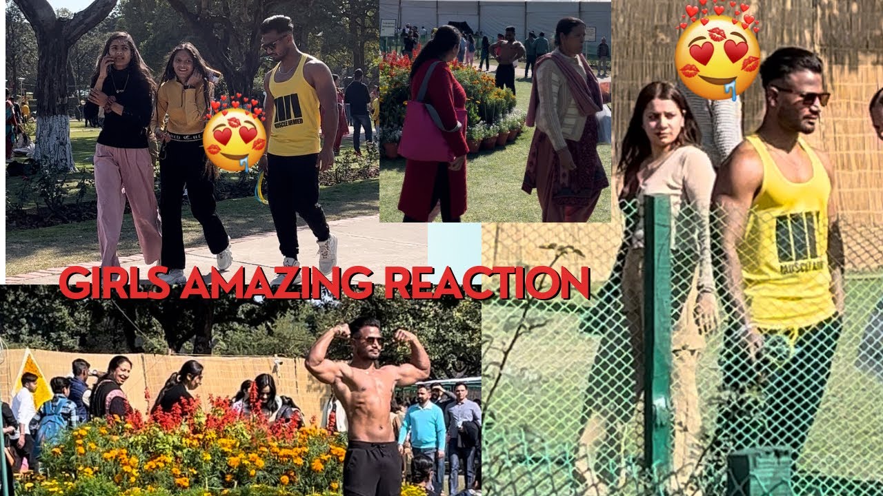 Bodybuilder Public Reaction🔥 Cute Girls Impressed Reactions😳 Shirtless ...
