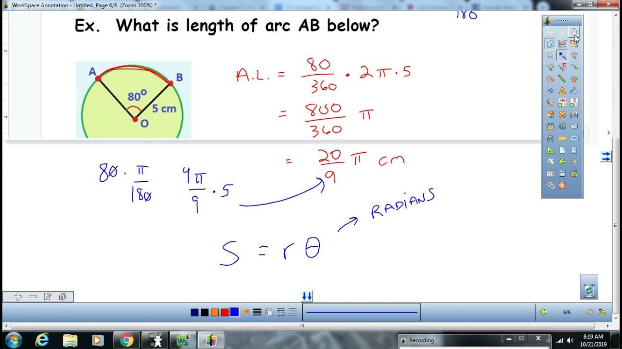 3 2, Guided Video Notes Arc Length (Pre Calc) - YouTube