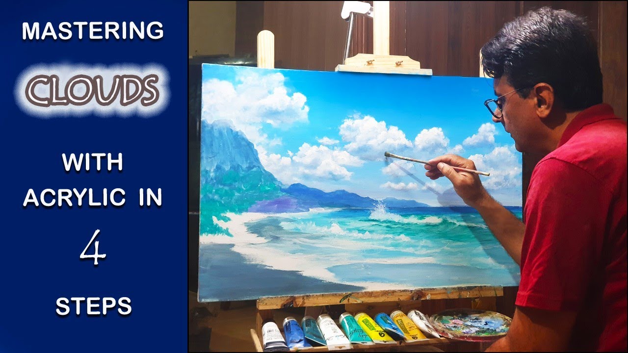 Mastering Clouds: Acrylic Painting Tutorial | Step-by-Step Guide to ...