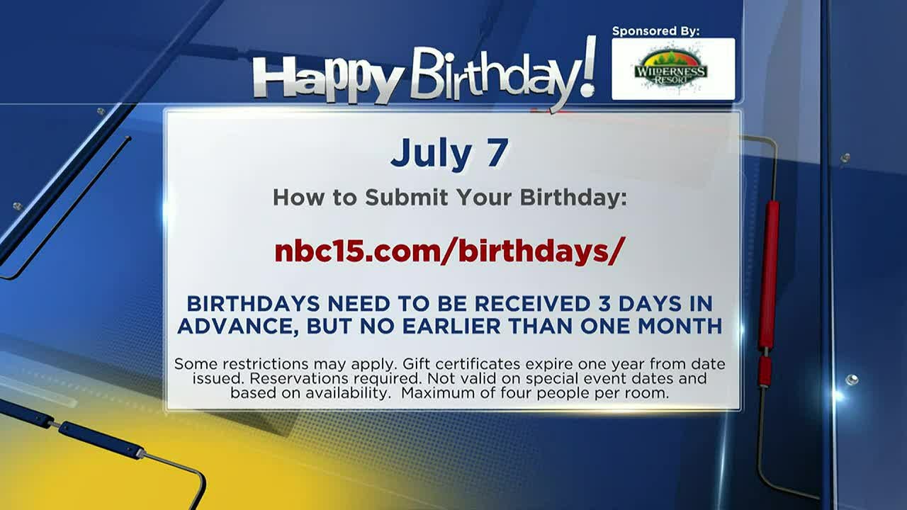 Birthdays for Friday, July 7 - YouTube