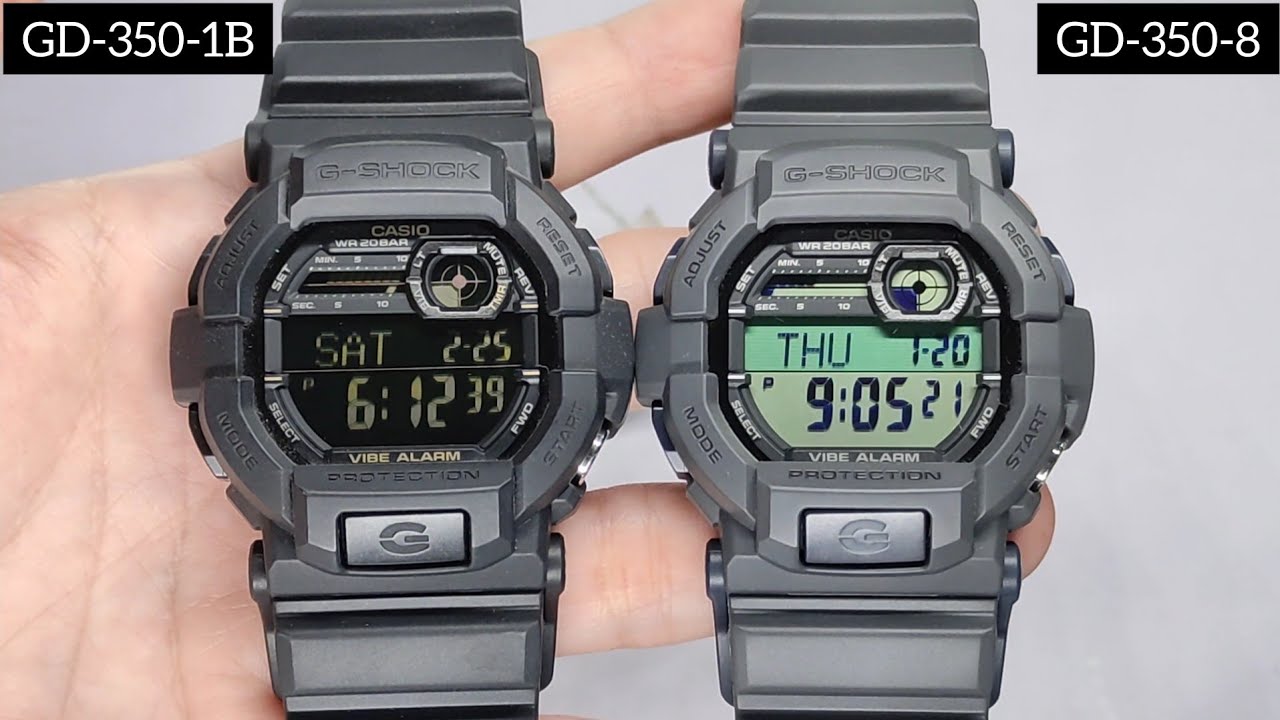 Casio G-Shock GD-350-1B vs Casio G-Shock GD-350-8 - YouTube