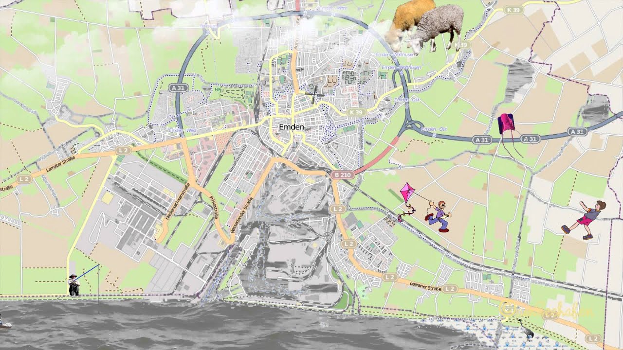 Experimental Emden City Map - Emder Stadtplan Experiment - Ostfriesland ...