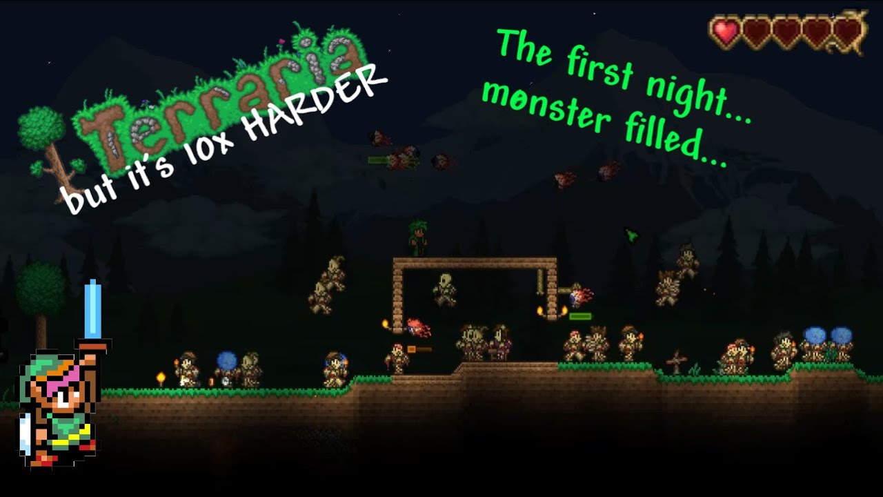 The first night... monster filled... | Terraria Journey's End but it's ...