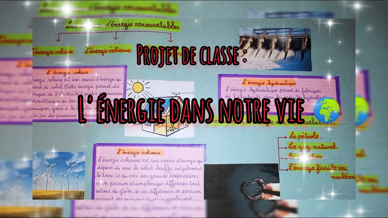 مشروع الوحدة : الطاقة في حياتنا بالفرنسية / projet de classe: énergie ...