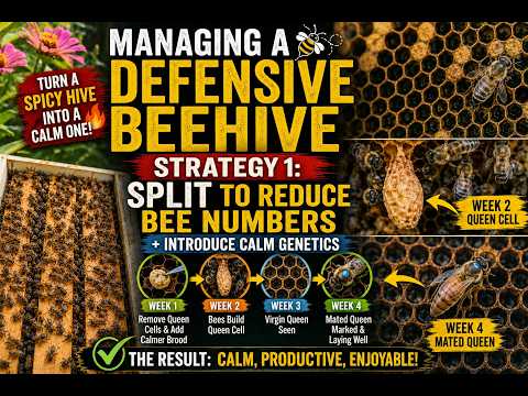 Can Splitting a Defensive Beehive Make It CALMER 🐝 | Spicy Hive Management Strategy