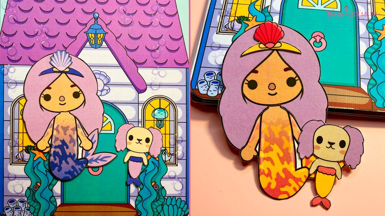 Бумажный домик русалки Тока Бока - YouTube