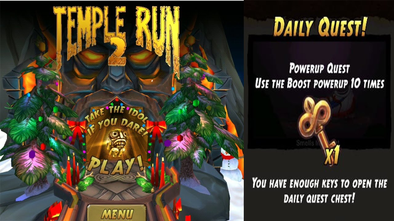 USE THE BOOST POWERUP 10 TIMES | TEMPLE RUN 2 HOLIDAY HAVOC | POWERUP ...