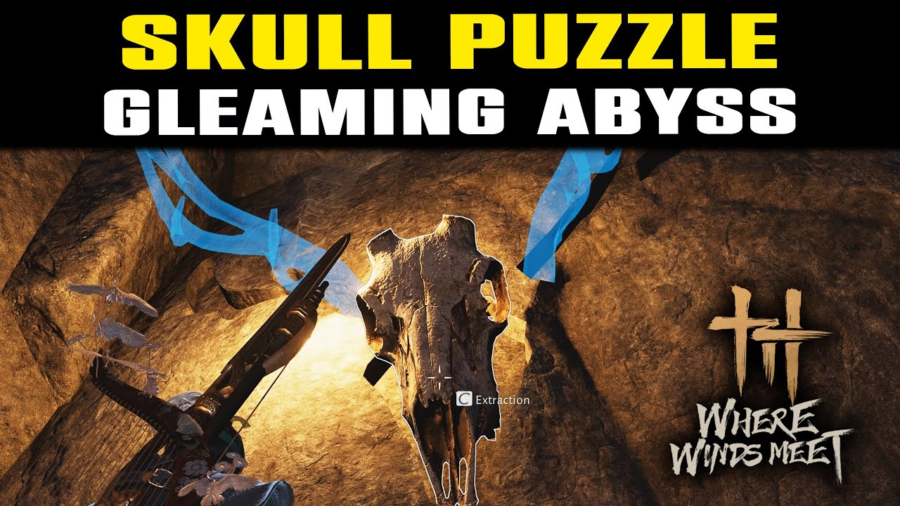 SKULL PUZZLE at Gleaming Abyss Quest in Where Winds Meet | DEER Antlers ...