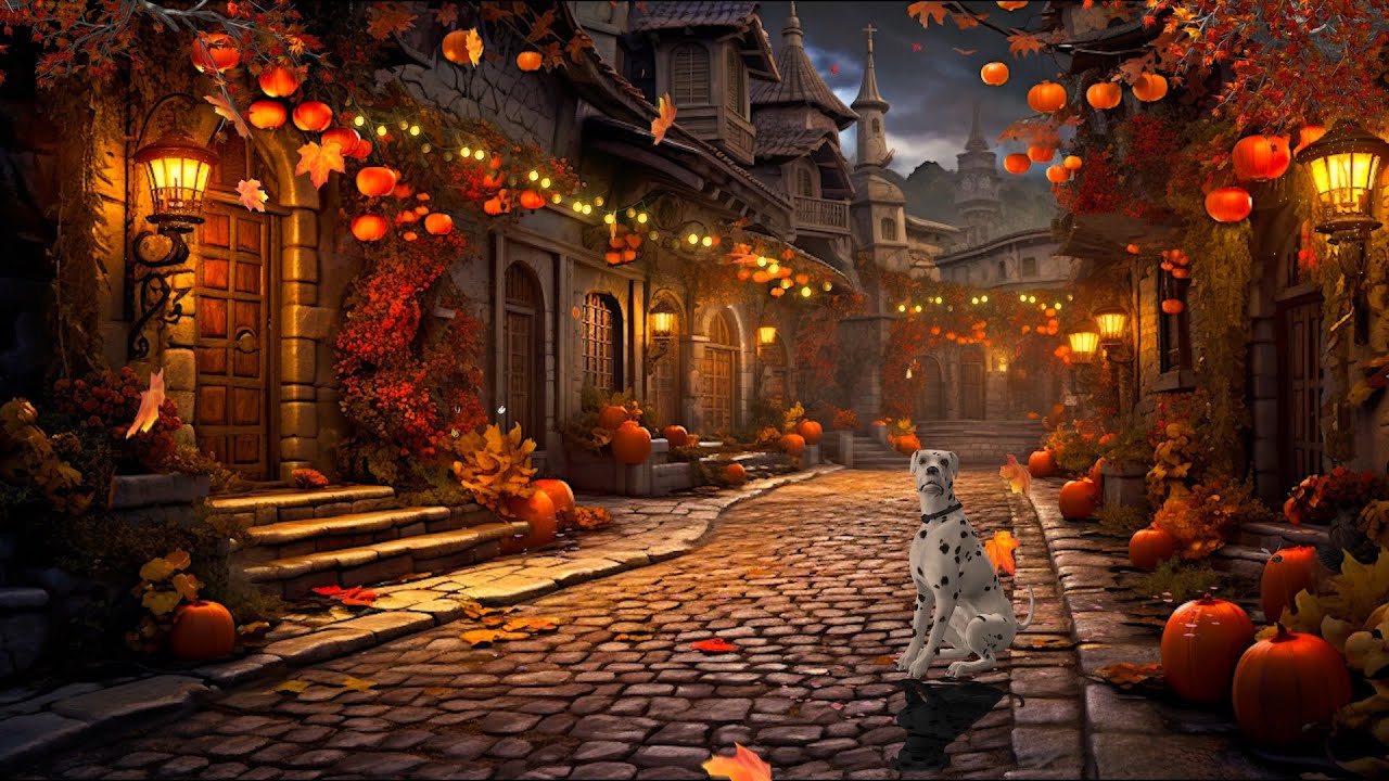 Cozy autumn Halloween atmosphere 🍂Spooky halloween music 🍁 Relaxing ...