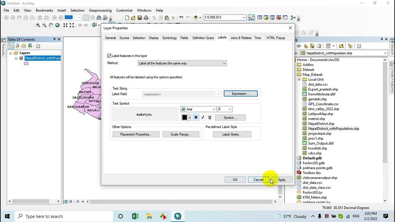 Display multiple labels in map layer in ArcGIS - YouTube