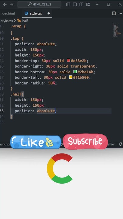 Google Logo in 1 Minute - HTML & CSS Basics #coding #quicktutorial #htmlcss #chill - YouTube