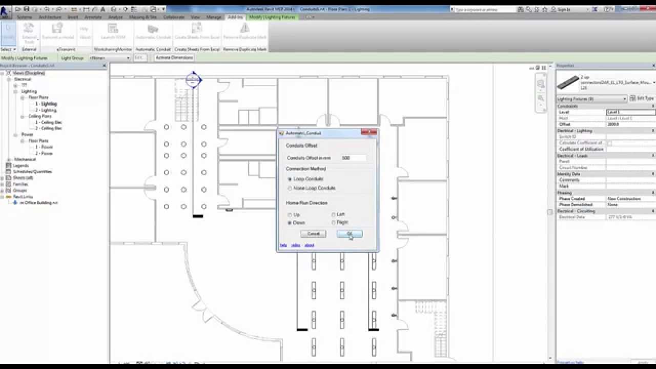 Revit Plugin That Automatically Create Conduits With Power Circuit From Bim Soft Youtube