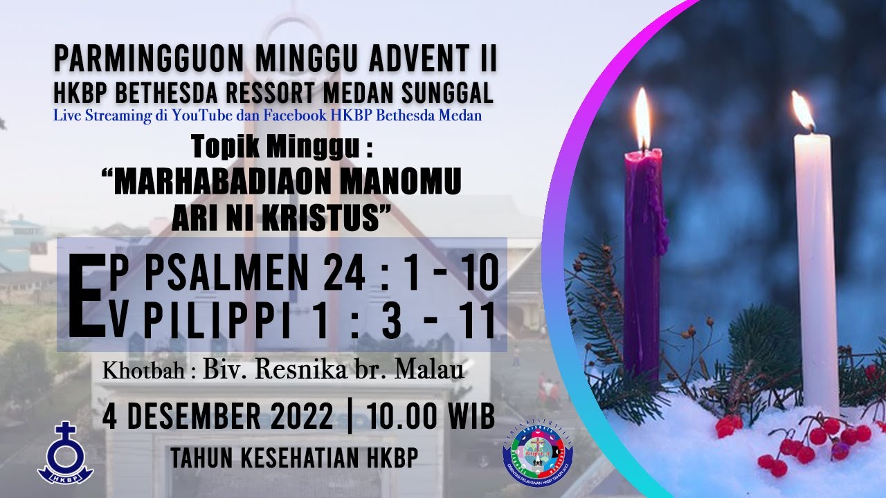 Ibadah Minggu Advent II - 04 Desember 2022 - YouTube