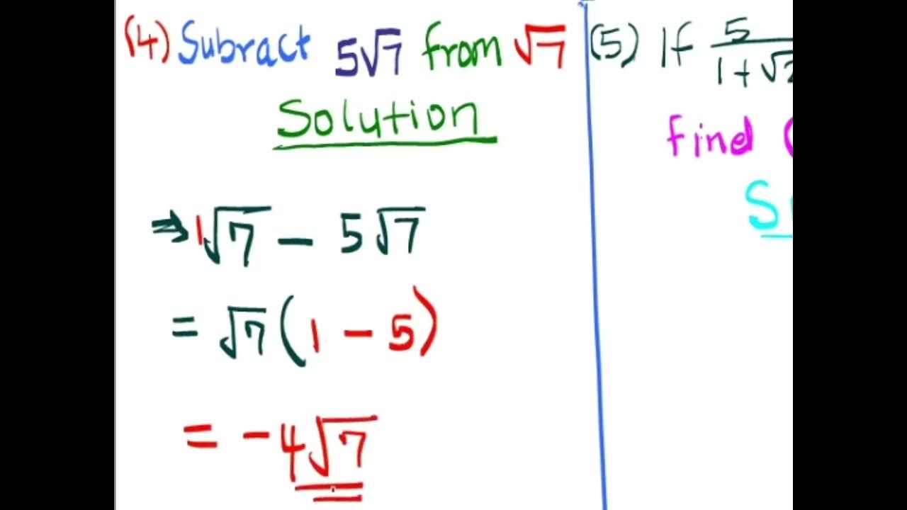 How To Solve Problems Involving Surds. - YouTube
