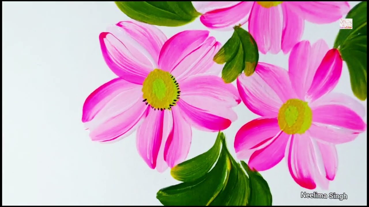 Beautiful Pink Flowers | Full Tutorial - Step by Step - YouTube