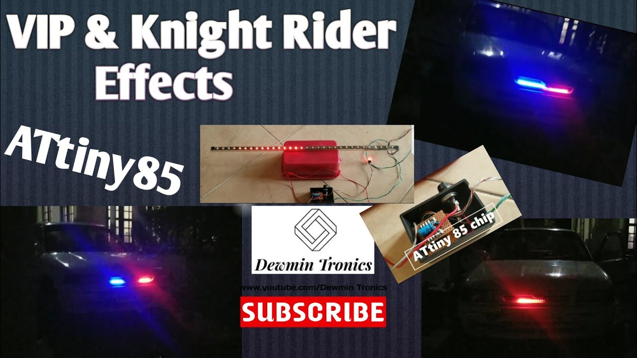 VIP effect & Knight Rider effect Using ATtiny85 (Code by Dewmin Tronics ...
