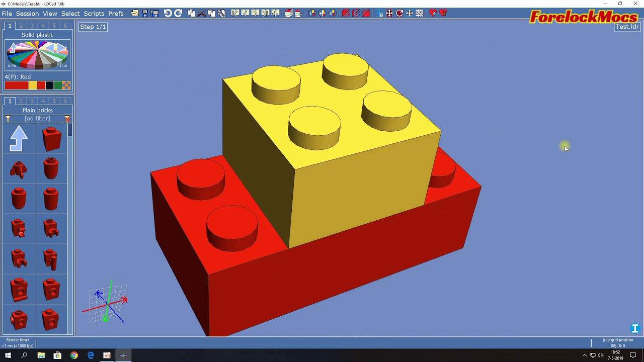 LDCad Tutorials - 3. Moving the camera in 3D perspective - YouTube