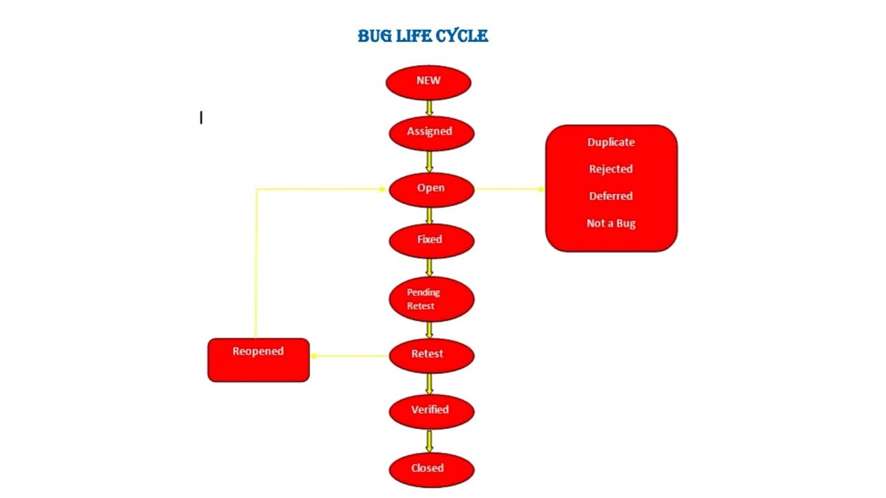 Bug life cycle/Defect life cycle in software testing - YouTube