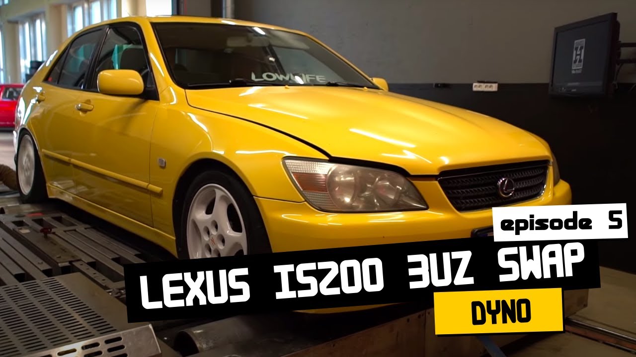 Lexus IS200 3UZ swap [part 5] - dyno - YouTube