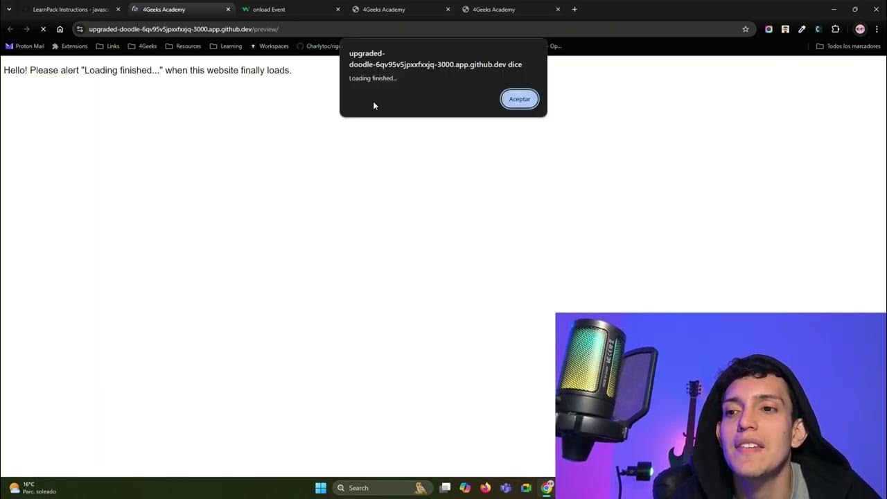 EVENTOS DE JAVASCRIPT - 05 - Evento LOAD en Javascript - YouTube