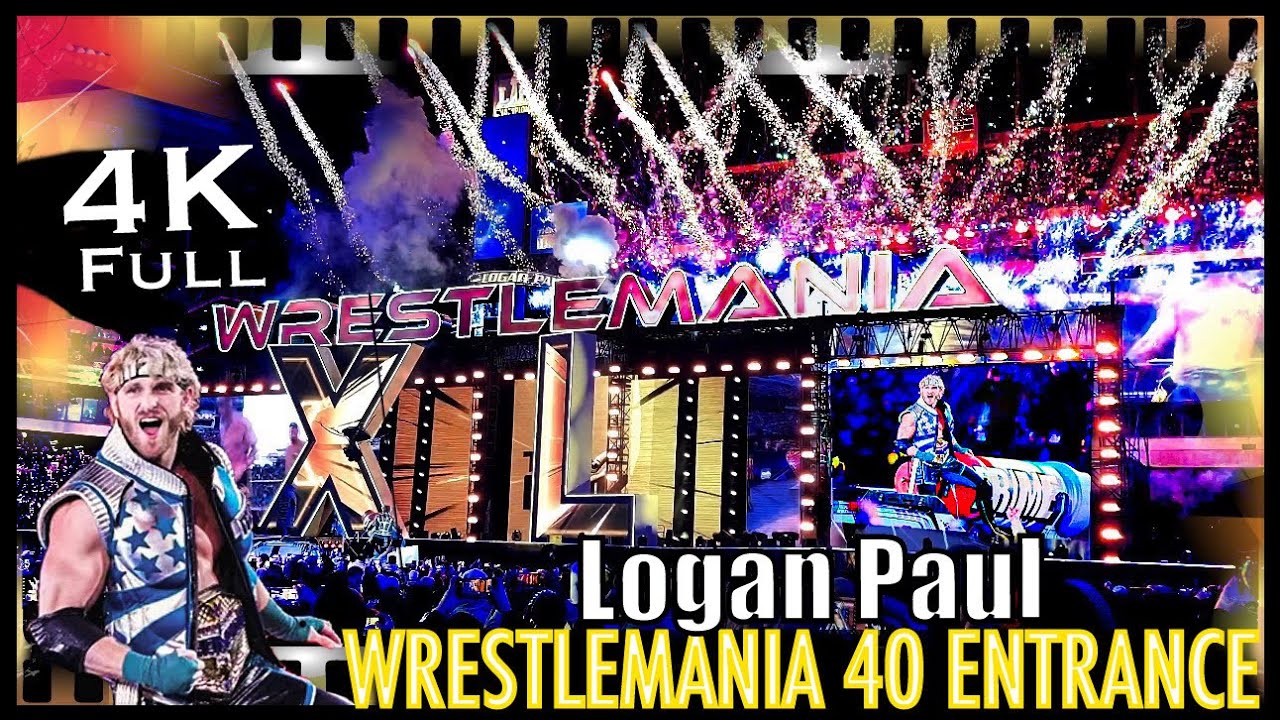 Epic WWE WrestleMania 40 Logan Paul Full Entrance Live 4K #wwe - YouTube
