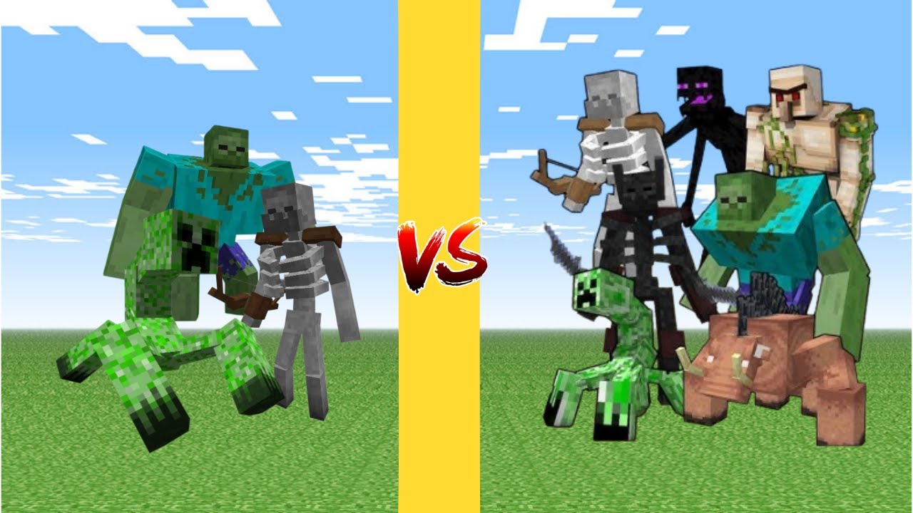 mutant zombie , mutant creeper , mutant enderman vs all mutant mobs ...