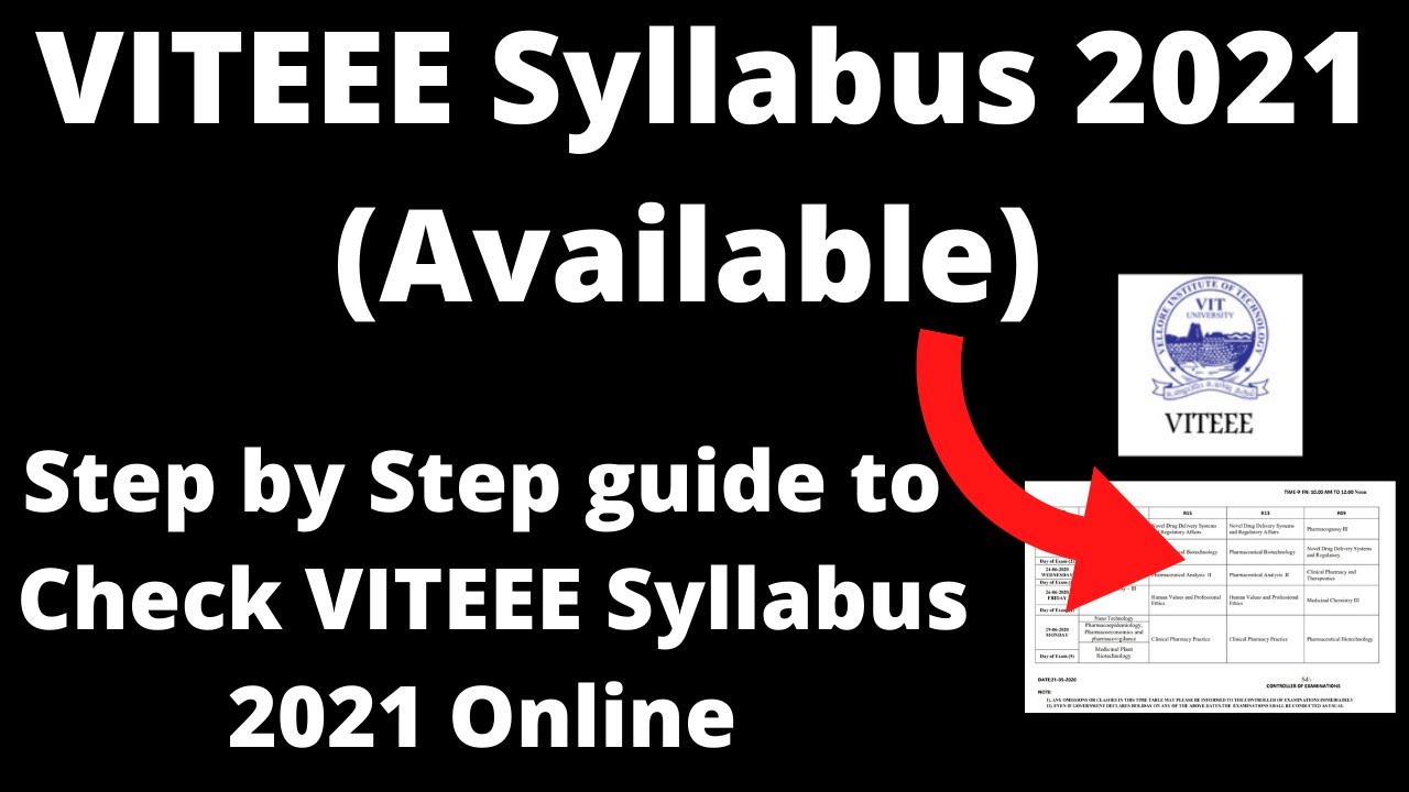 VITEEE Syllabus 2021 (Available) - How to Check Vellore Institute of ...